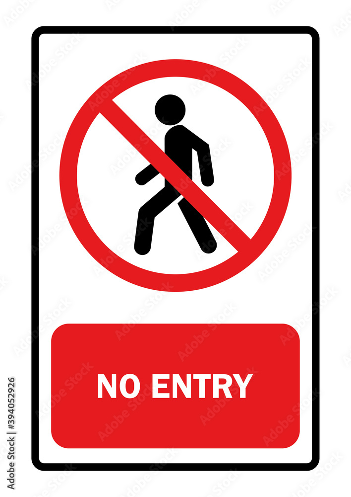 No entry sign With explanatory text on a red background Vector ...