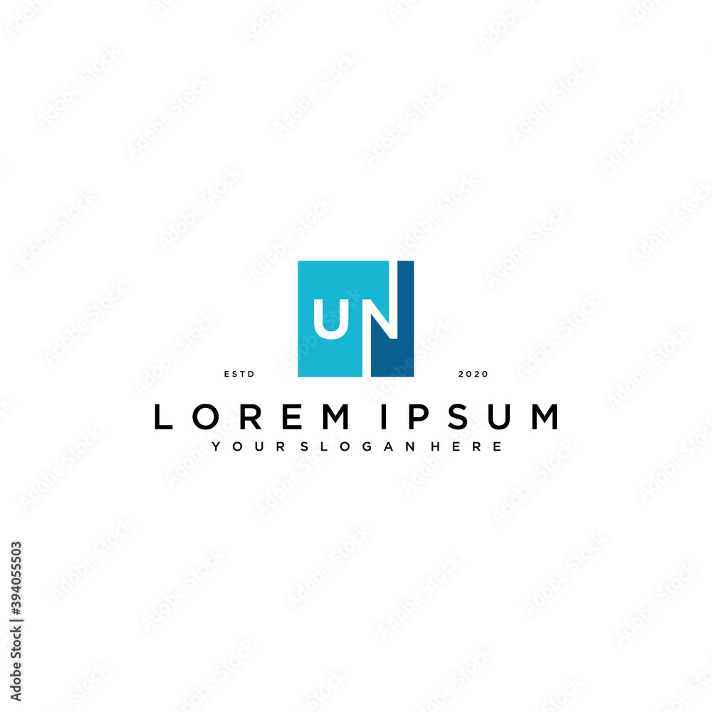 letter UN square logo design concept vector Stock Vector | Adobe Stock