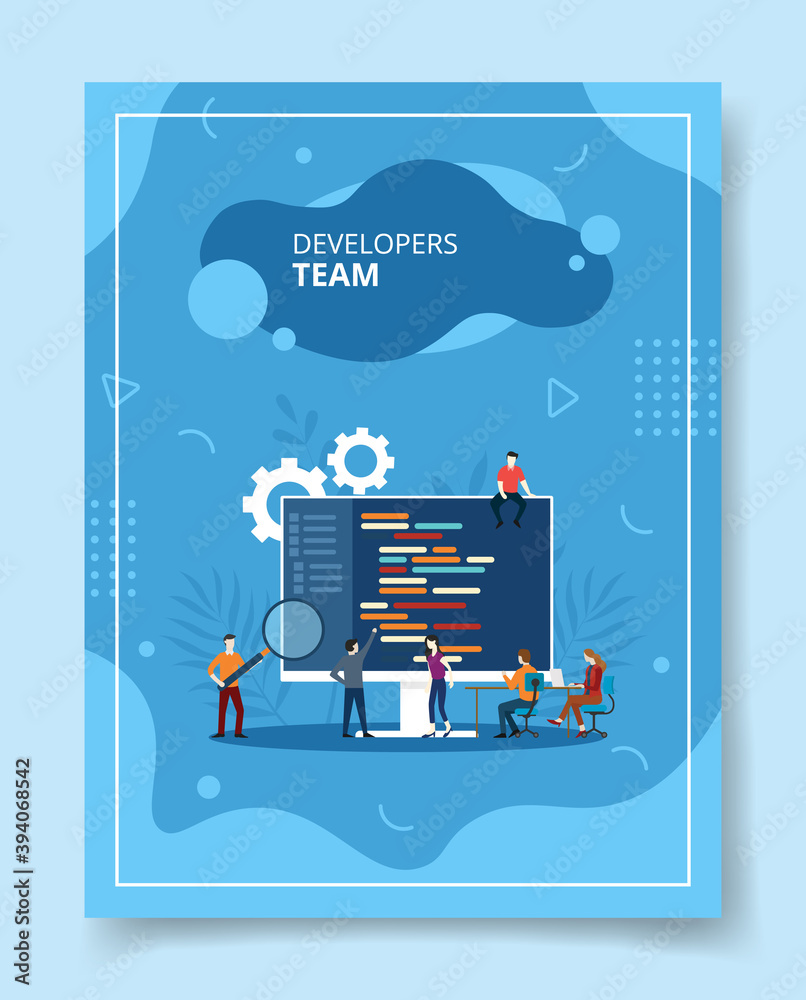 developers team people working together on computer for template of ...