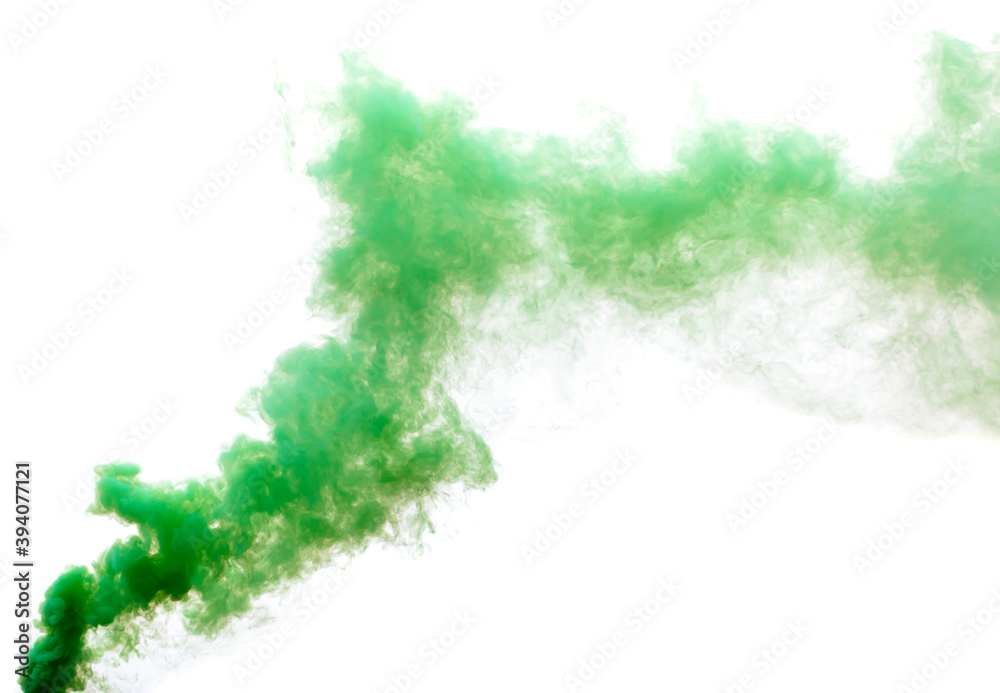 Green smoke isolated on a white Stock Photo | Adobe Stock