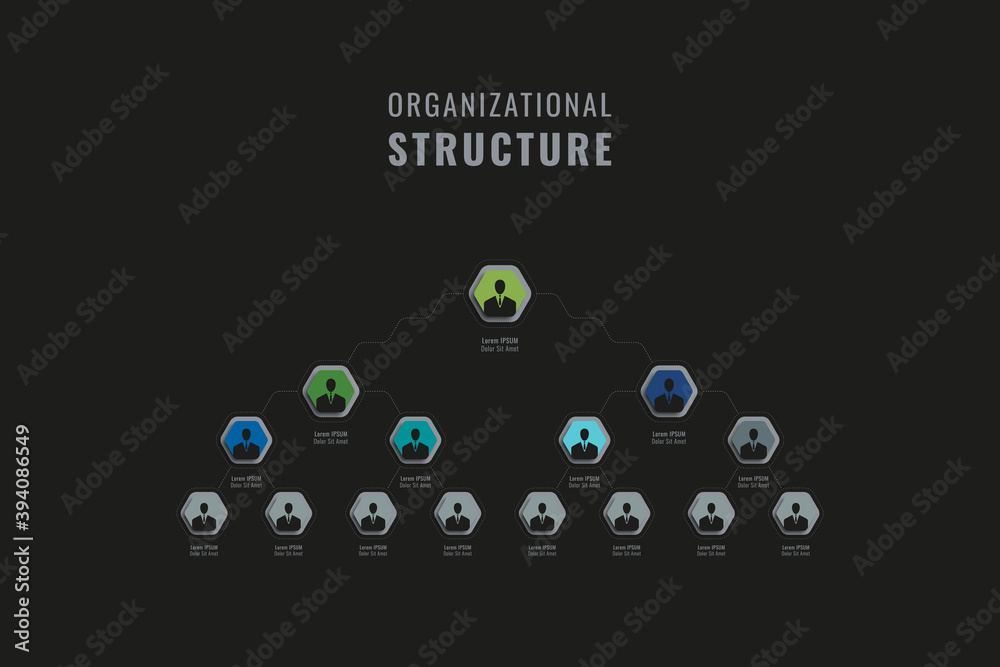 Vertical business hierarchy of the company template. Multicolor ...