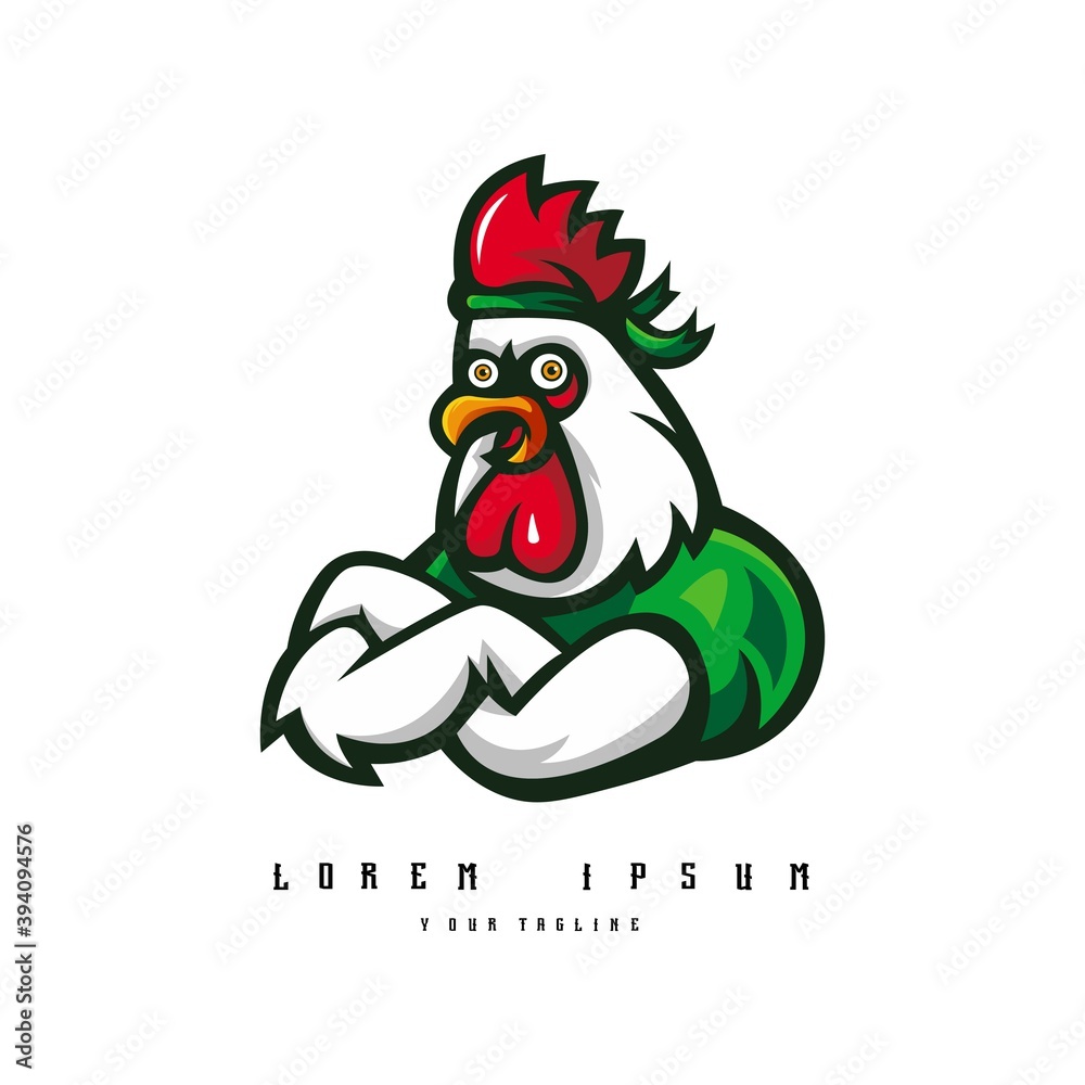 Chicken mascot logo design template Stock Vector | Adobe Stock