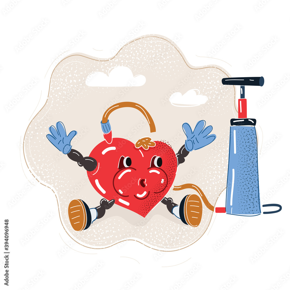 Vector illustration of heart pump under pressure. Stock Vector | Adobe ...