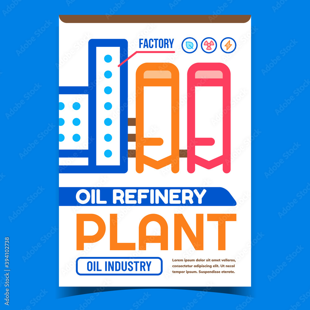 Vetor de Oil Refinery Plant Creative Promo Banner Vector. Oil-refinery ...