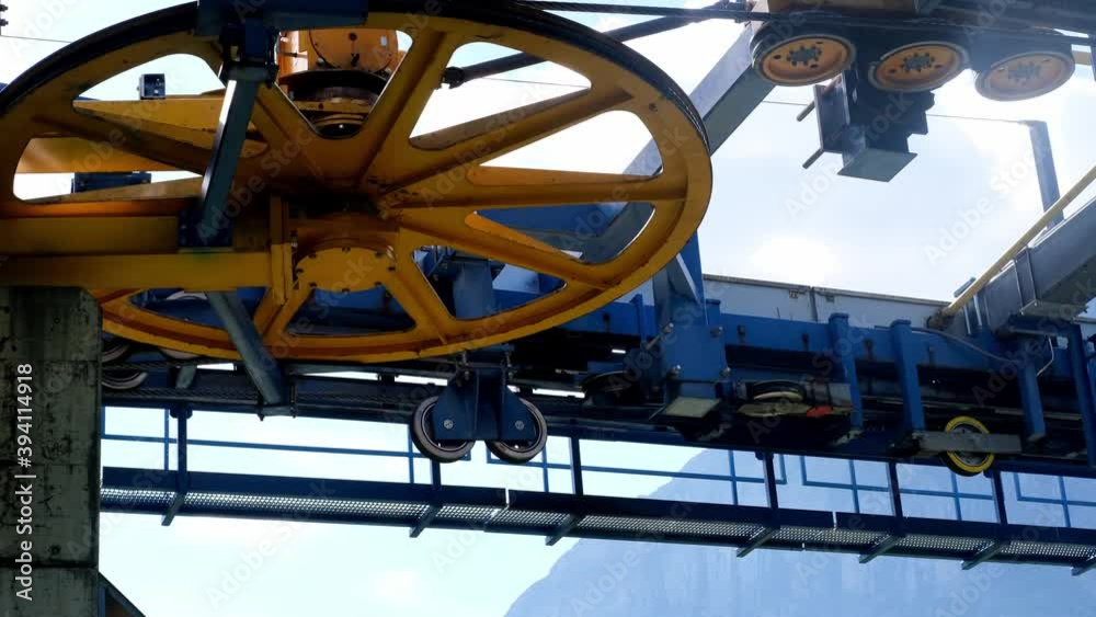 iron rotating mechanism of the Grindelwald - First alpine cable car, a ...
