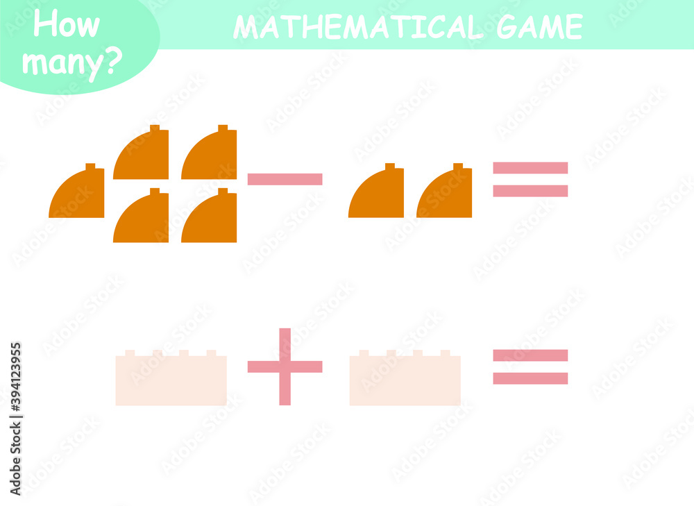 mathematical examples of addition and subtraction. educational page for ...