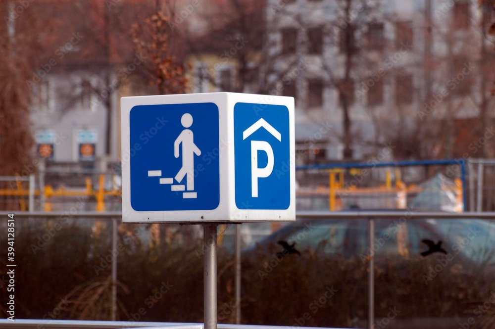 sign and symbol for a parking garage Stock Photo | Adobe Stock