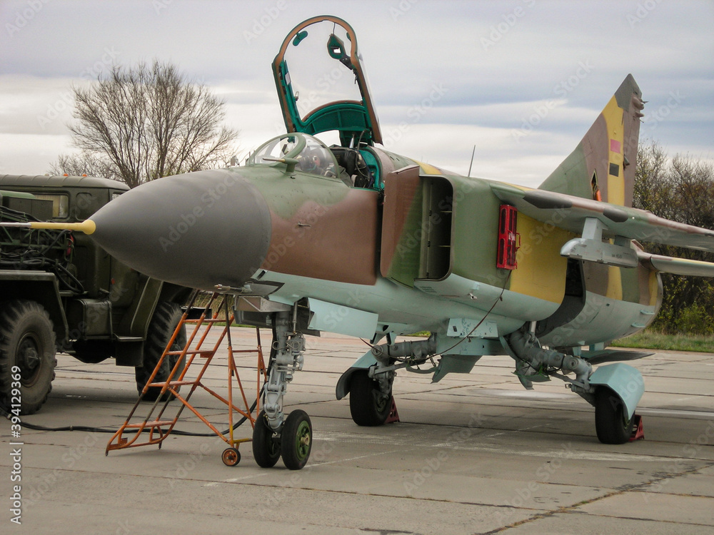 Syrian Air Force. Fighter MiG-23 (NATO codification: Flogger) at ...