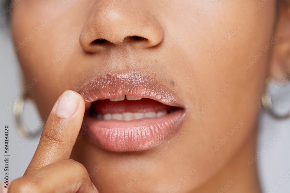 Gorgeous hydrated lips Stock Photo | Adobe Stock
