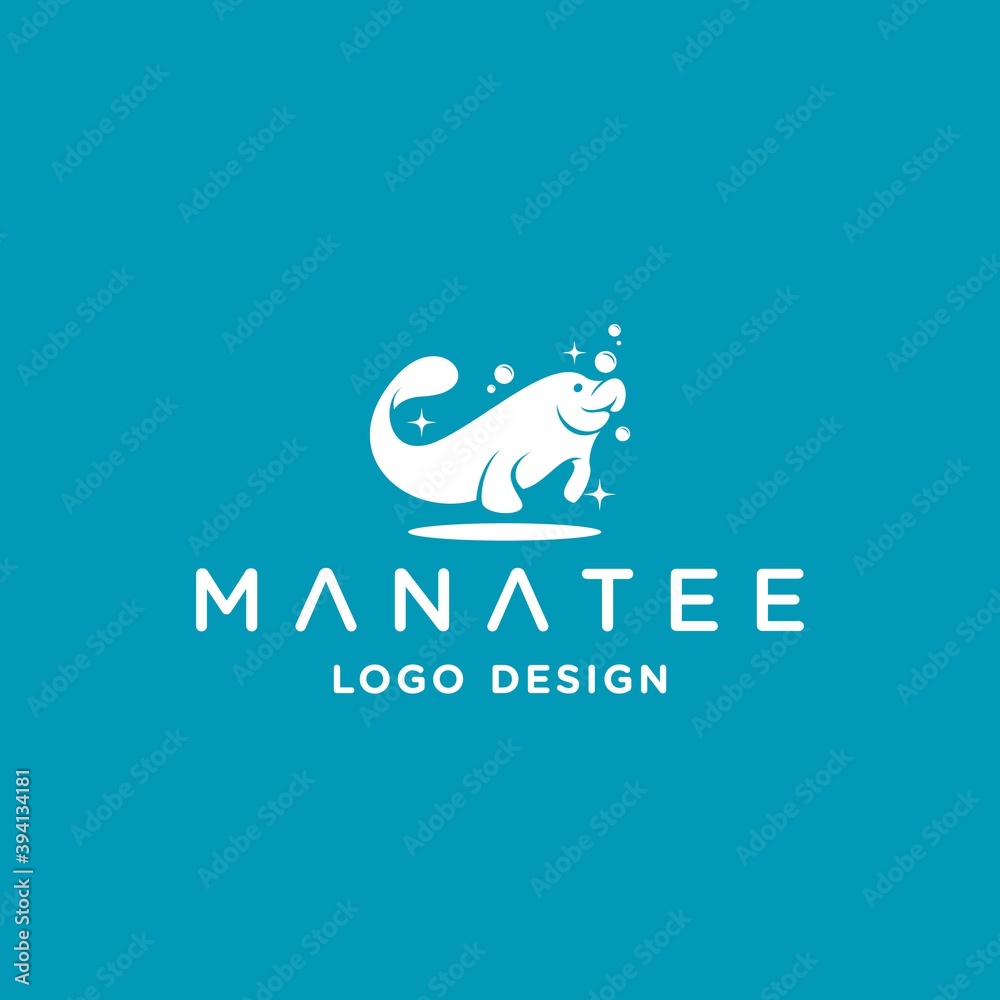 simple manatee logo design inspiration . manatee logo design template ...