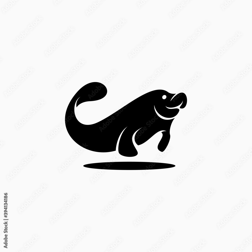 simple manatee logo design inspiration . manatee logo design template ...