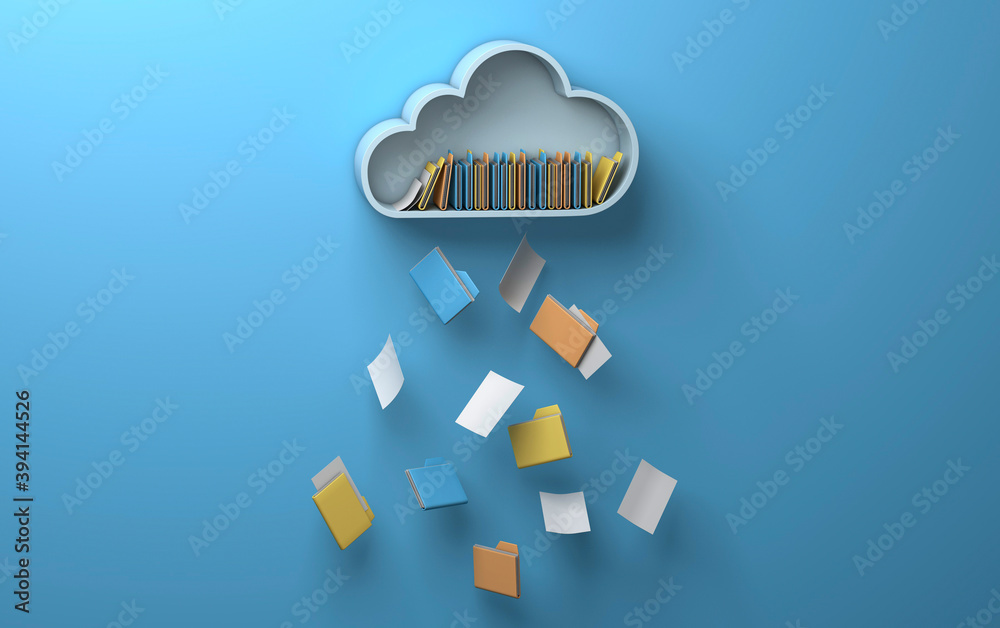 Access to cloud storage. The cloud from which files and folders drop ...