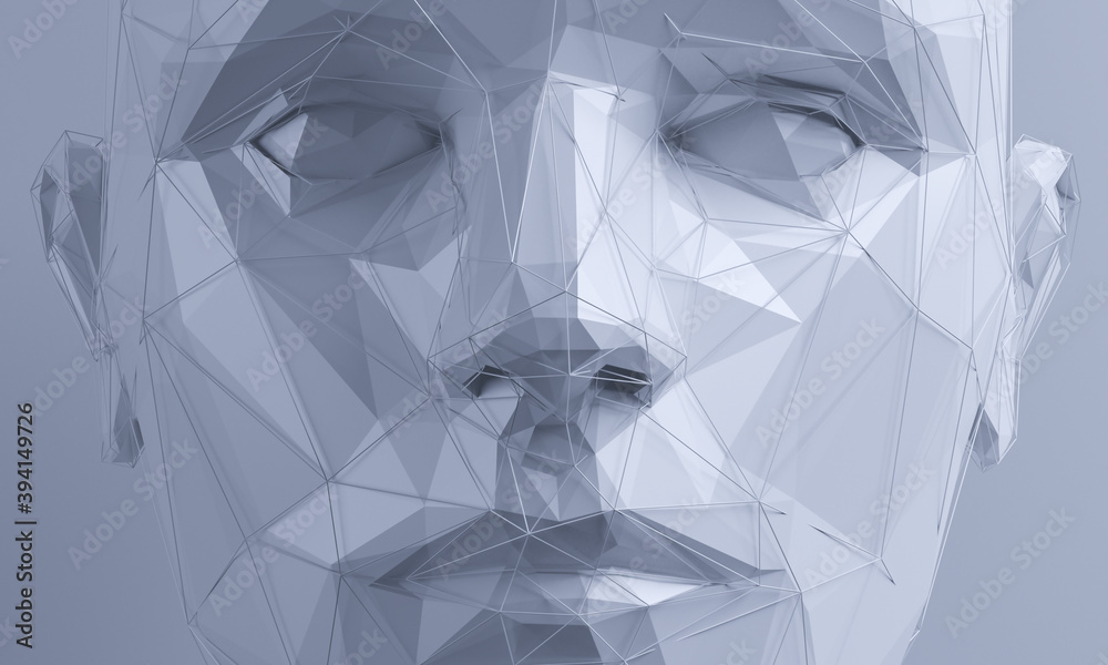 Abstract human face, 3d render, artificial intelligence concept Stock ...