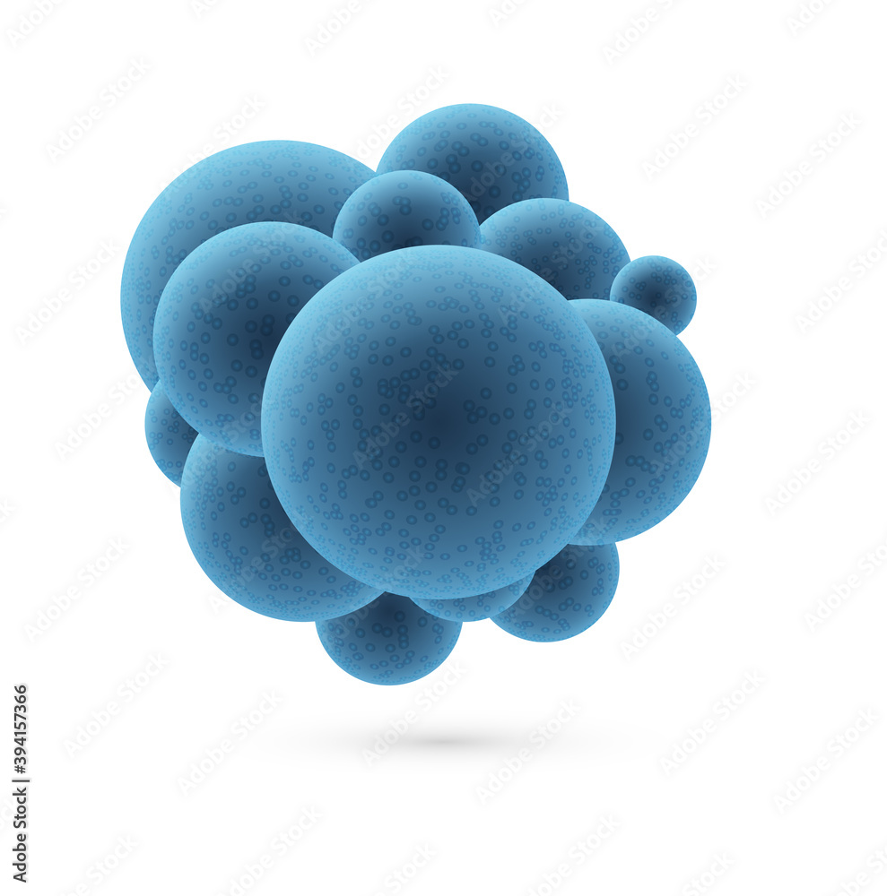 Germ or infection bacteria cell. Realistic model of multicellular ...