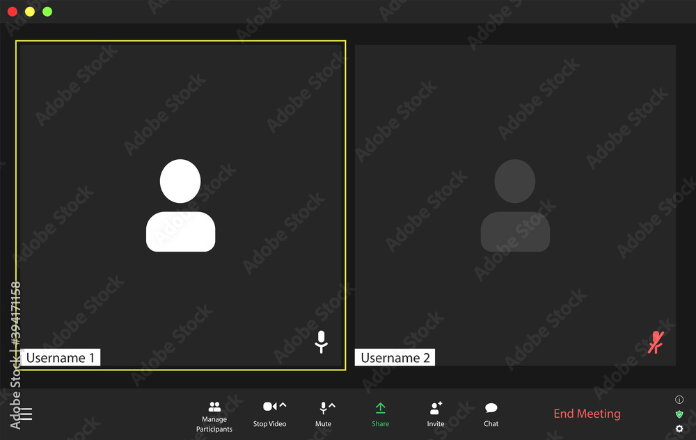 Video conference user interface, video conference calls window overlay ...