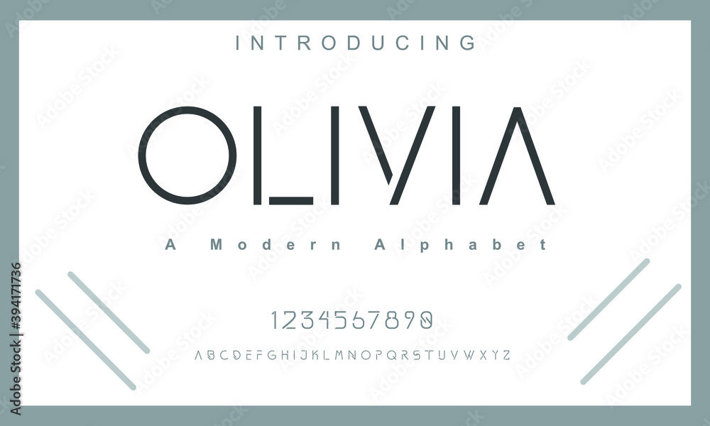 Olivia font Elegant alphabet letters font and number. Lettering Minimal ...