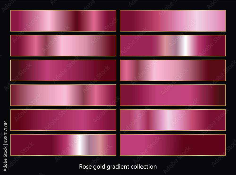 Rose gold gradient backgrounds collection. Vector illustration. Stock ...