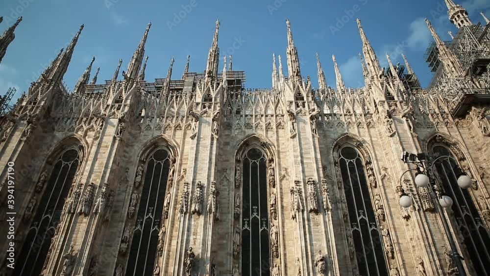 Stockvideon Beautful Duomo di Milano,Italian catholic church situated ...