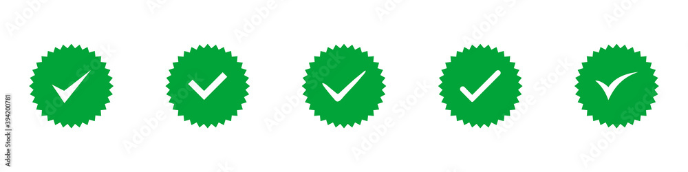 Correct, green icon sign. Vector illustration isolated on white ...