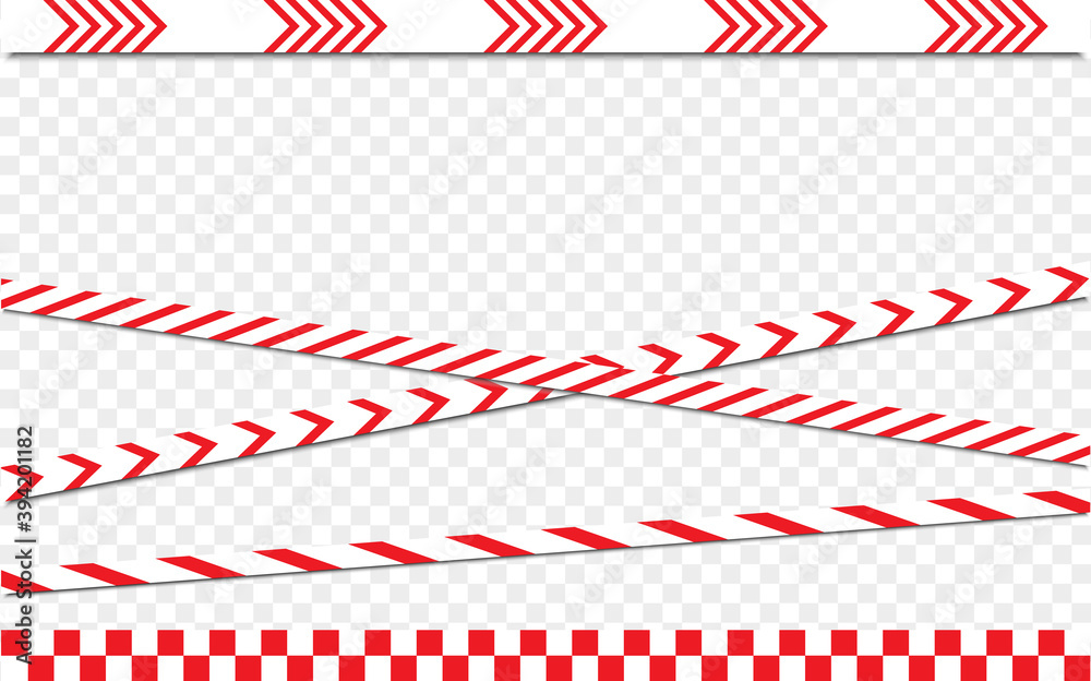 Caution and danger tapes on transparent background. Not cross security ...