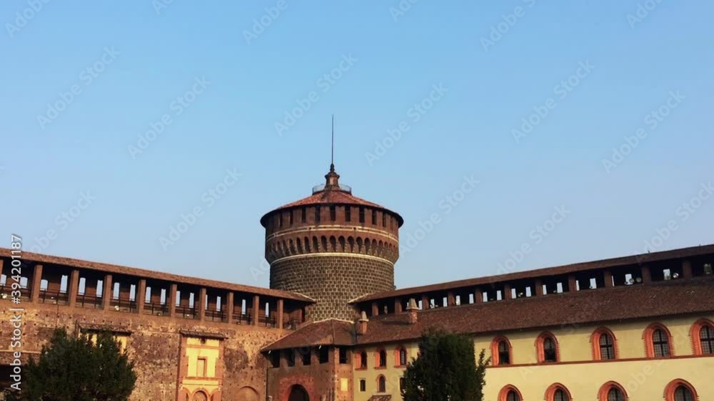 Historic Sforza Castle in Milano.Ancient Italian tower complex ...