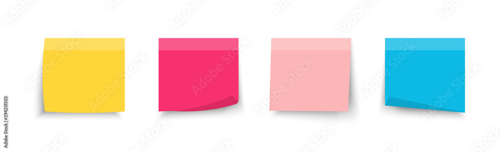 Vecteur Stock Note stickers. Set of office colorful sticky noteswith ...