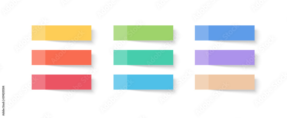 Note stickers. Set of colorful sheets of note papers isolated with real ...