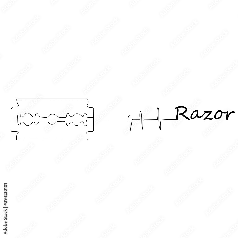 Razor. One line drawing. Vector illustration continuous line drawing ...