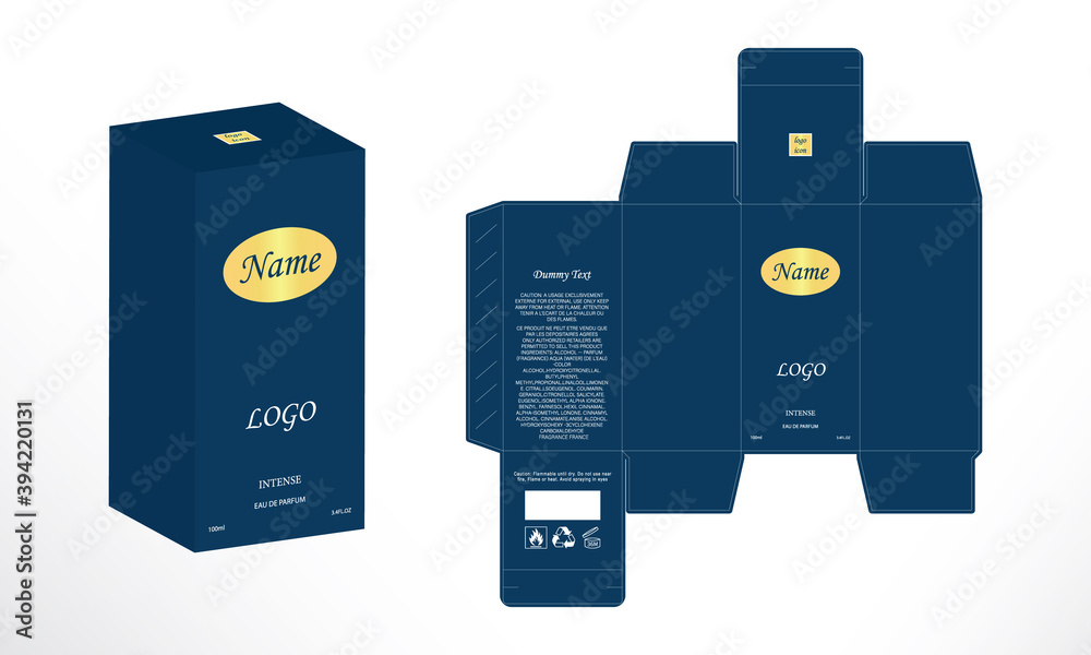 Perfume Packaging box design 3D illustration, Set of box, packaging ...