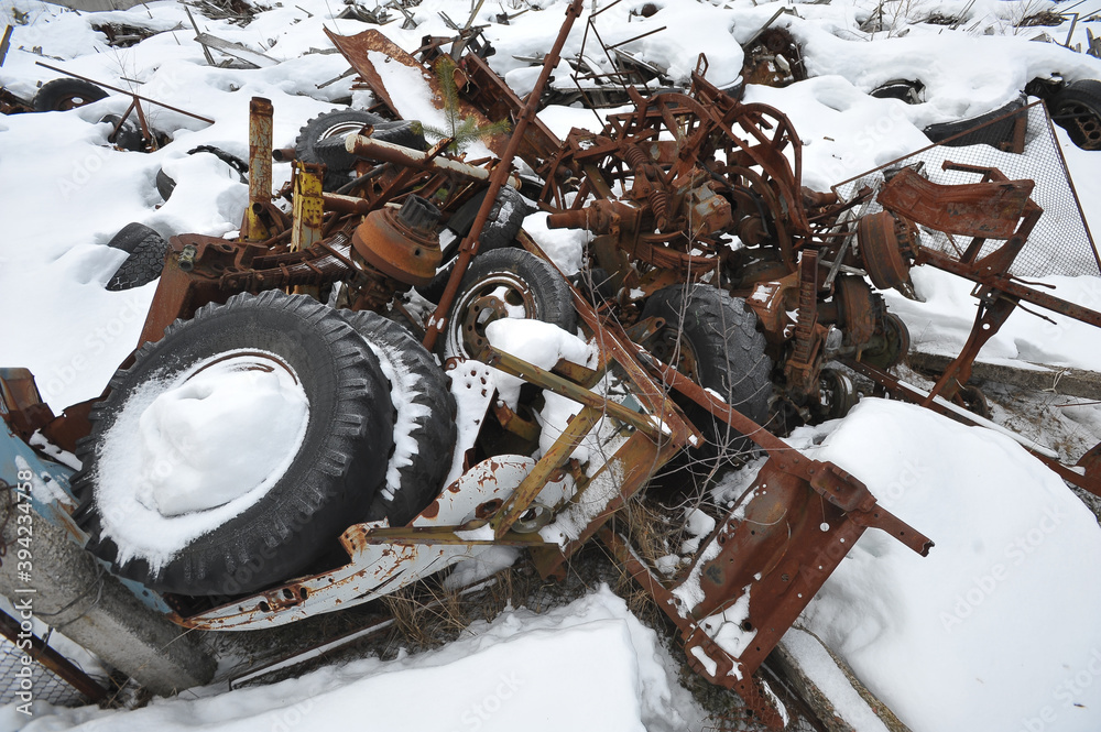 Dump of scrap metal near Chernobyl nuclear power plant in Ukraine Stock ...