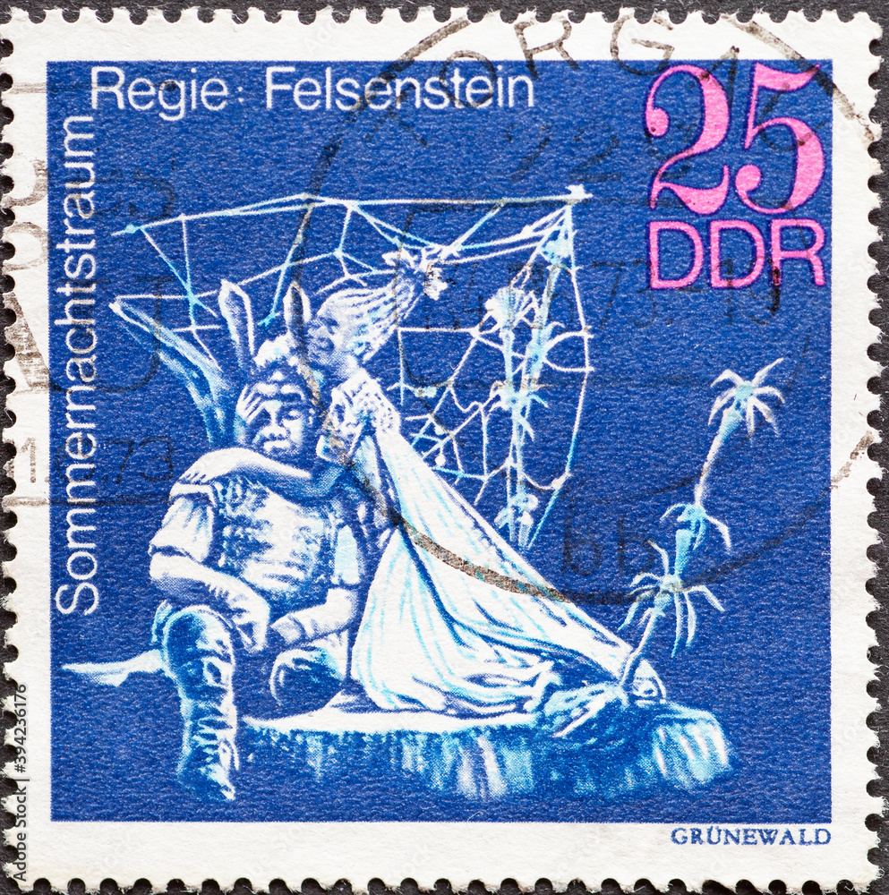 Foto de GERMANY, DDR - CIRCA 1973 : a postage stamp from Germany, GDR showing a theatrical ...