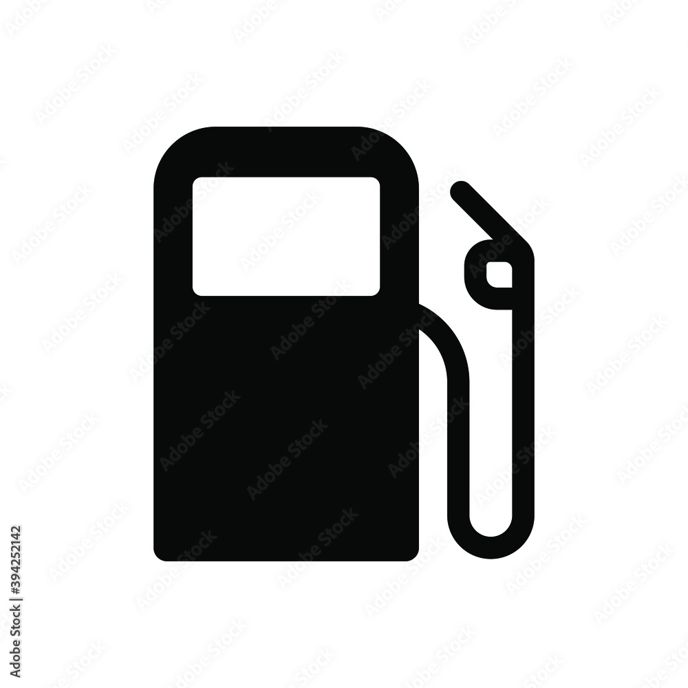 Fuel pump petrol symbol. Gas station black icon isolated vector on ...
