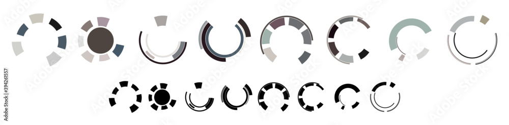 Geometric circles, GUI, UI, HUD segmented circles Stock Vector | Adobe ...