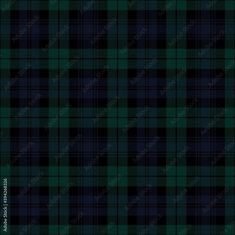 Black Watch Modern Tartan Seamless Pattern - Repeating pattern design ...