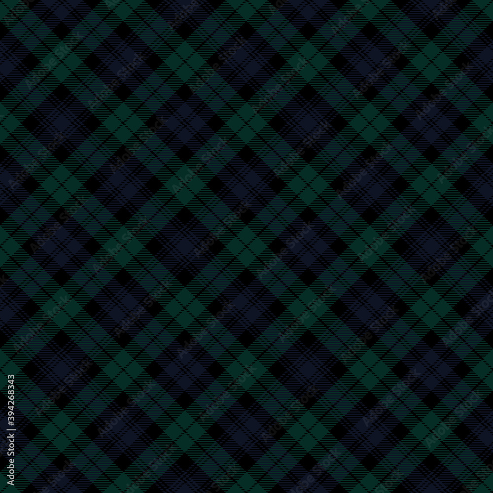 Black Watch Modern Tartan Seamless Pattern - Repeating pattern design ...