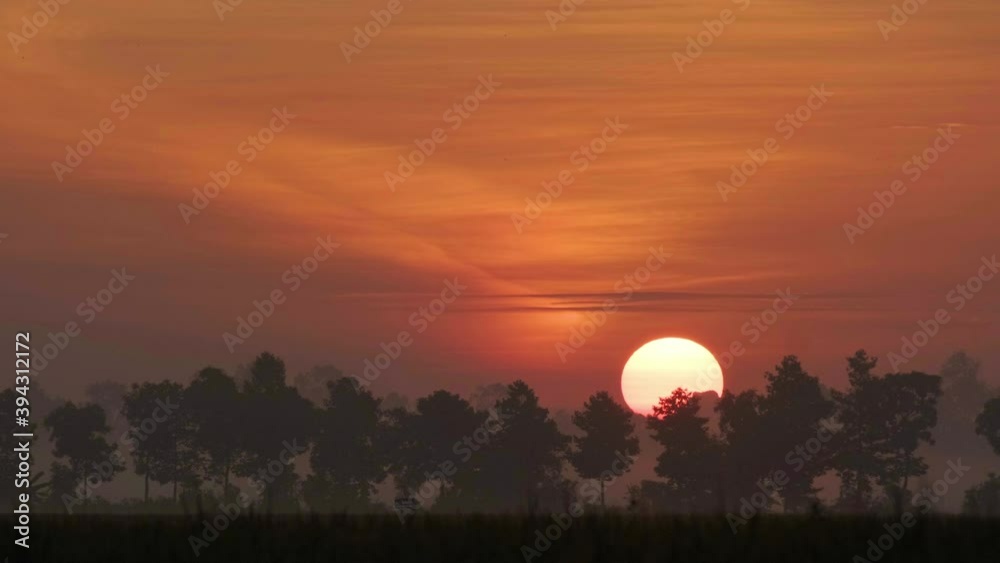 Beautiful clear big sunrise sunset. Royalty high-quality free stock 4k ...