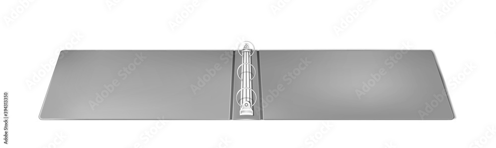Open gray 3 ring binder file folder isolated on white background ...