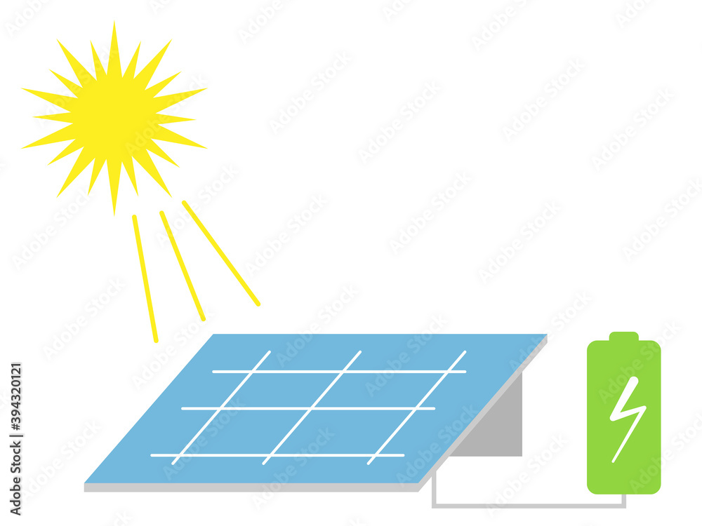 Solar battery clipart. Vector illustration of solar battery house with ...
