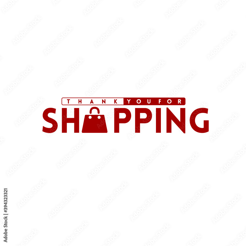 Vector illustration of thank you for shopping text with shopping bag ...