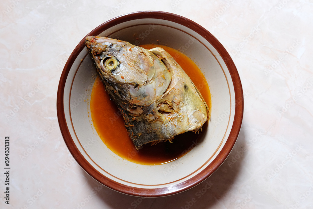 Sour and Spicy Tuna Fish Head or "Asam Pedas", a popular dish from a ...