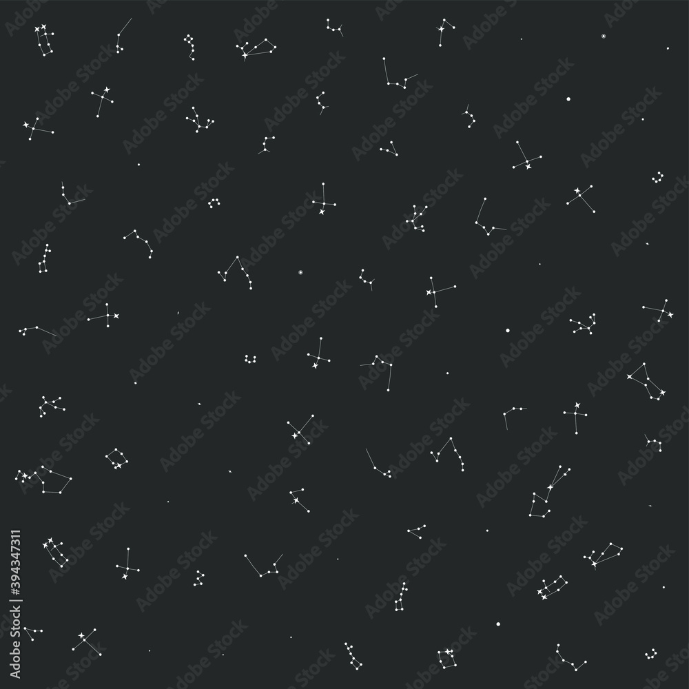 Stars element pattern. Vector seamless stellar constellation background ...