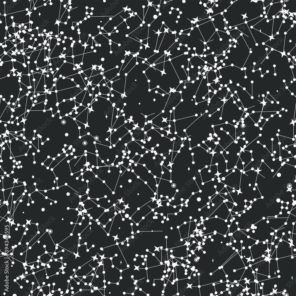 Stars element pattern. Vector seamless stellar constellation background ...