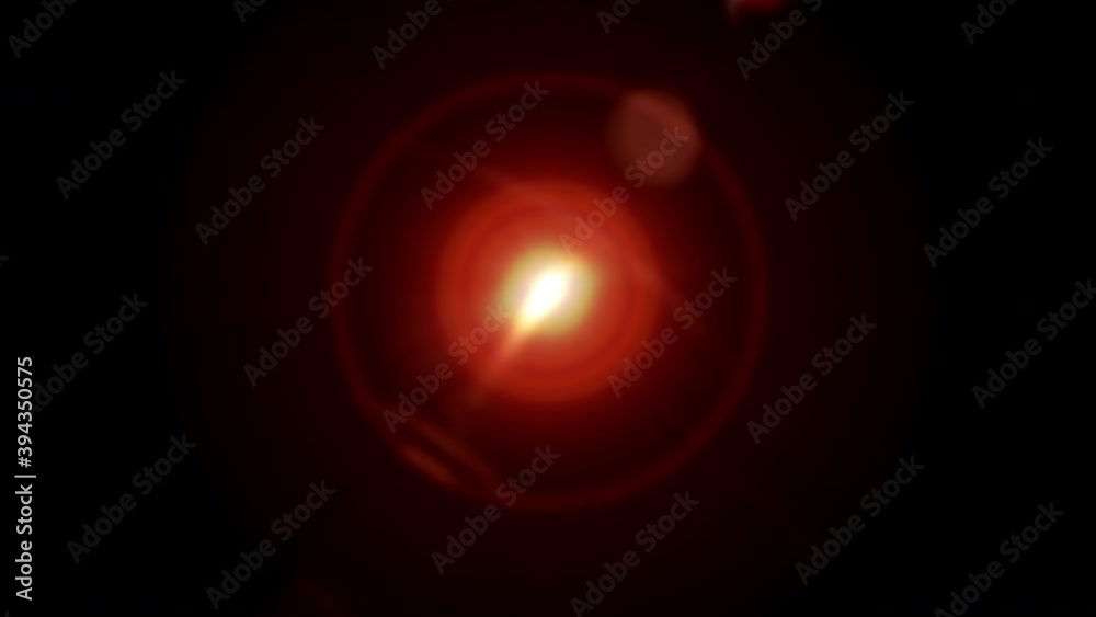 4k Optical lens flare with halo corona effect flicker and burst light ...