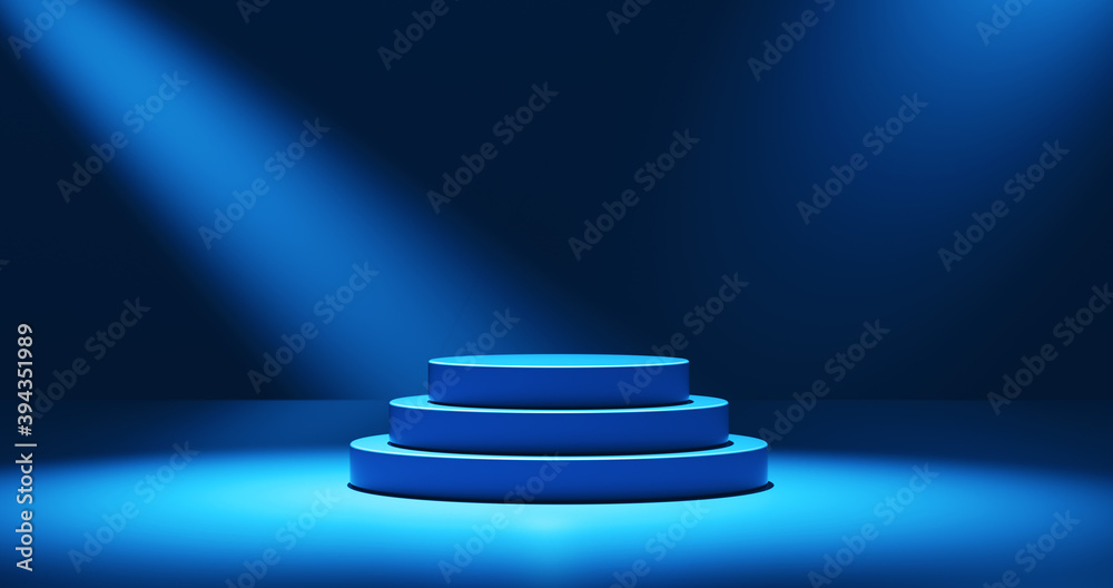 Minimal blue podium for product display. Stock Photo | Adobe Stock