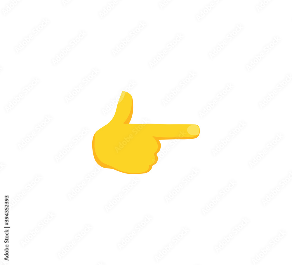 Index Finger Pointing Right emoji gesture vector isolated icon ...