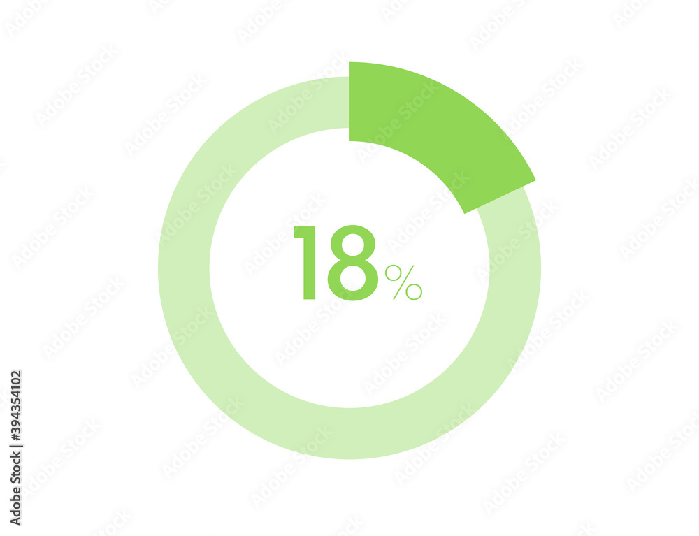 18% circle diagrams Infographics vector, 18 Percentage ready to use for ...