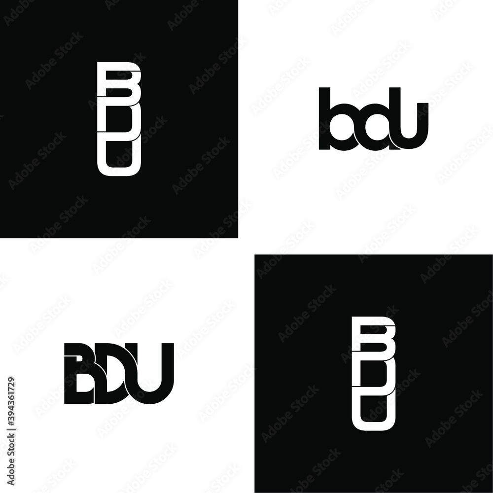 bdu letter original monogram logo design Stock Vector | Adobe Stock