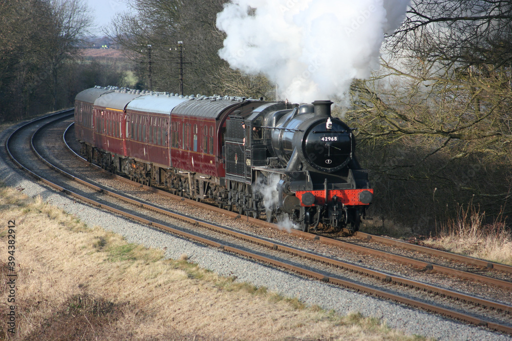 Stanier Mogul Steam Locomotive 42968 at the Great Central Railway ...