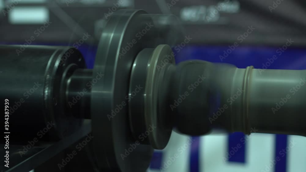 Balancing the cardan of the car. The cardan fixed to the balancing ...