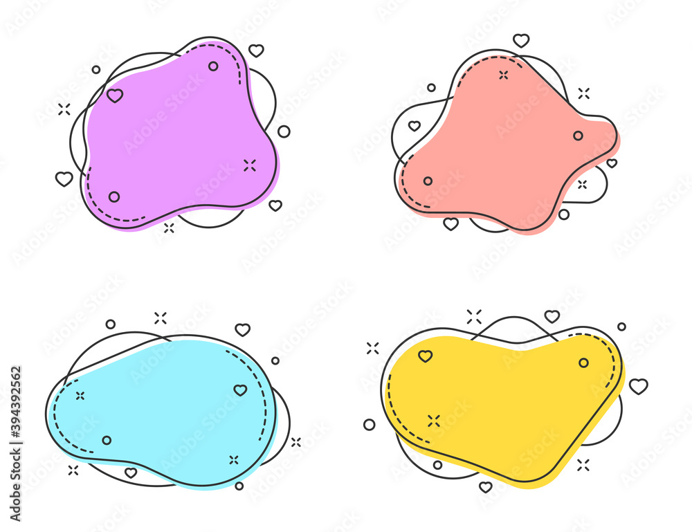 trendy color fluid bubble shapes with decorations and copy space ...